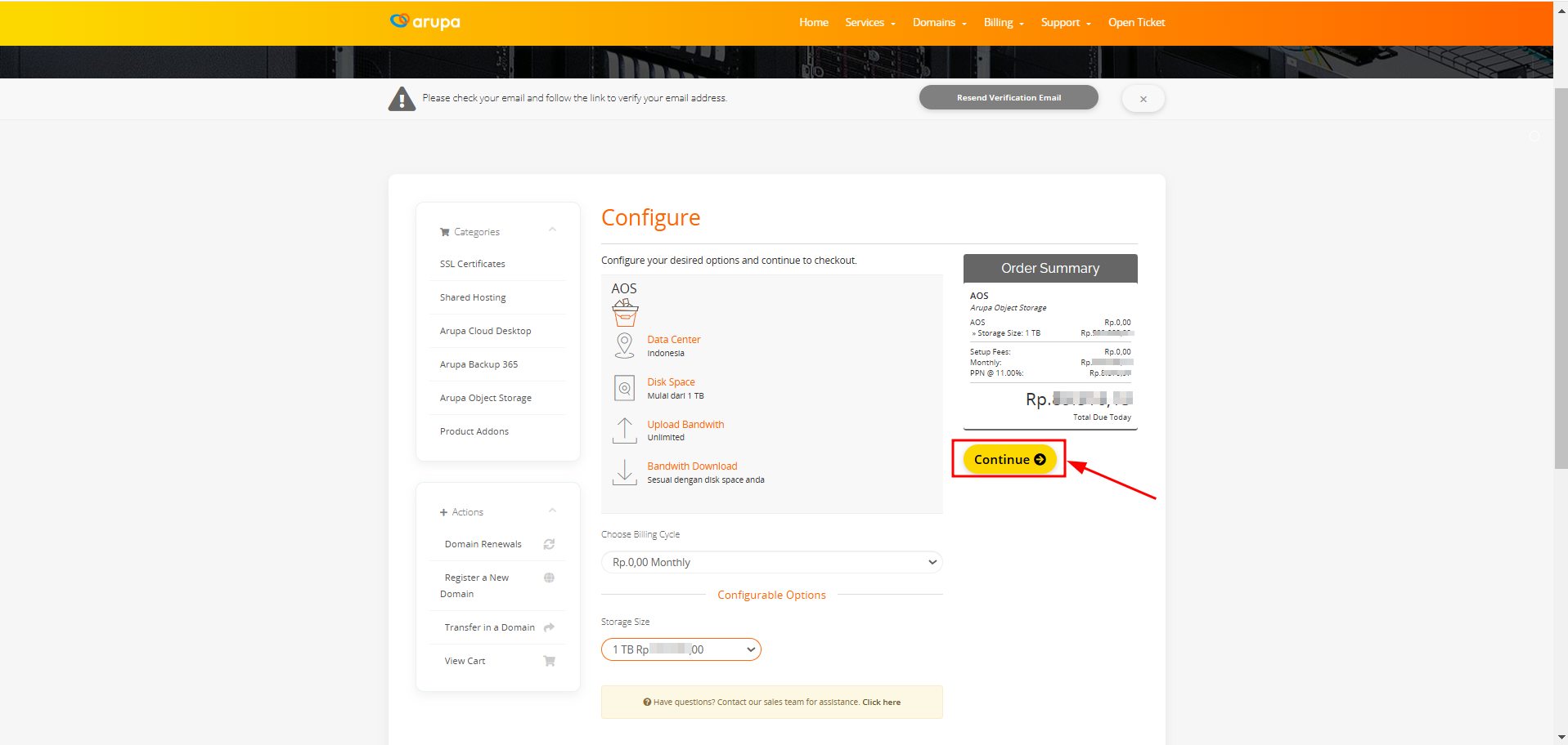 Ordering Arupa Object Storage & Create Bucket – Arupa Cloud Nusantara