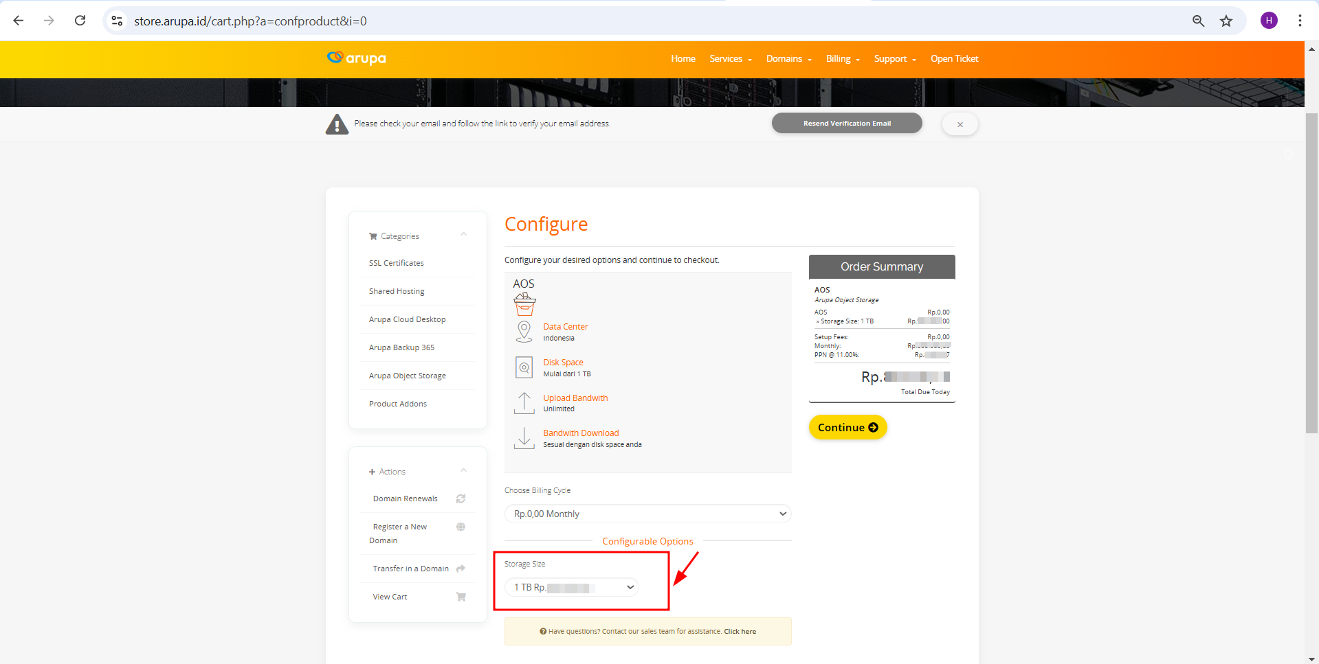Ordering Arupa Object Storage & Create Bucket – Arupa Cloud Nusantara